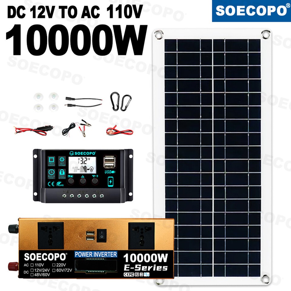 10000W Power Inverter Solar Generator With 200W Solar Panel Home ...