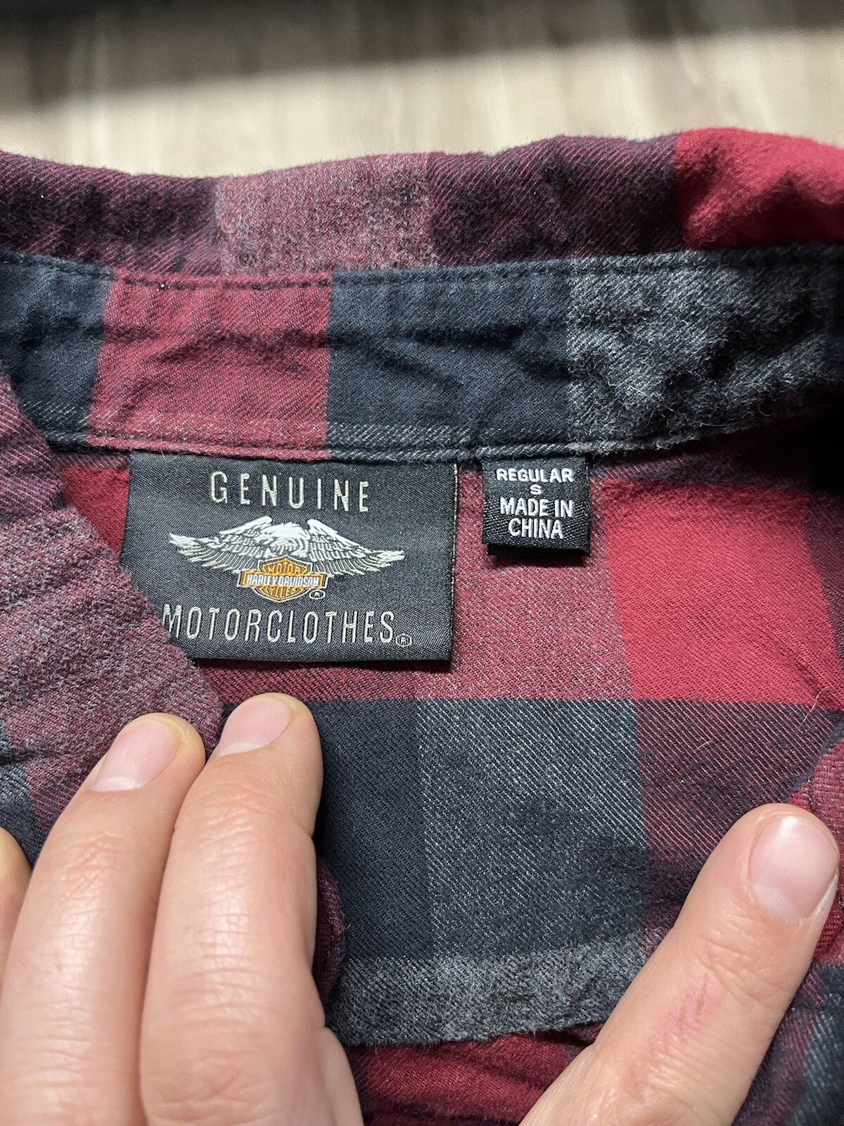 Harley Davidson Flannel Shirt Adult Regular Small Pla… - Gem