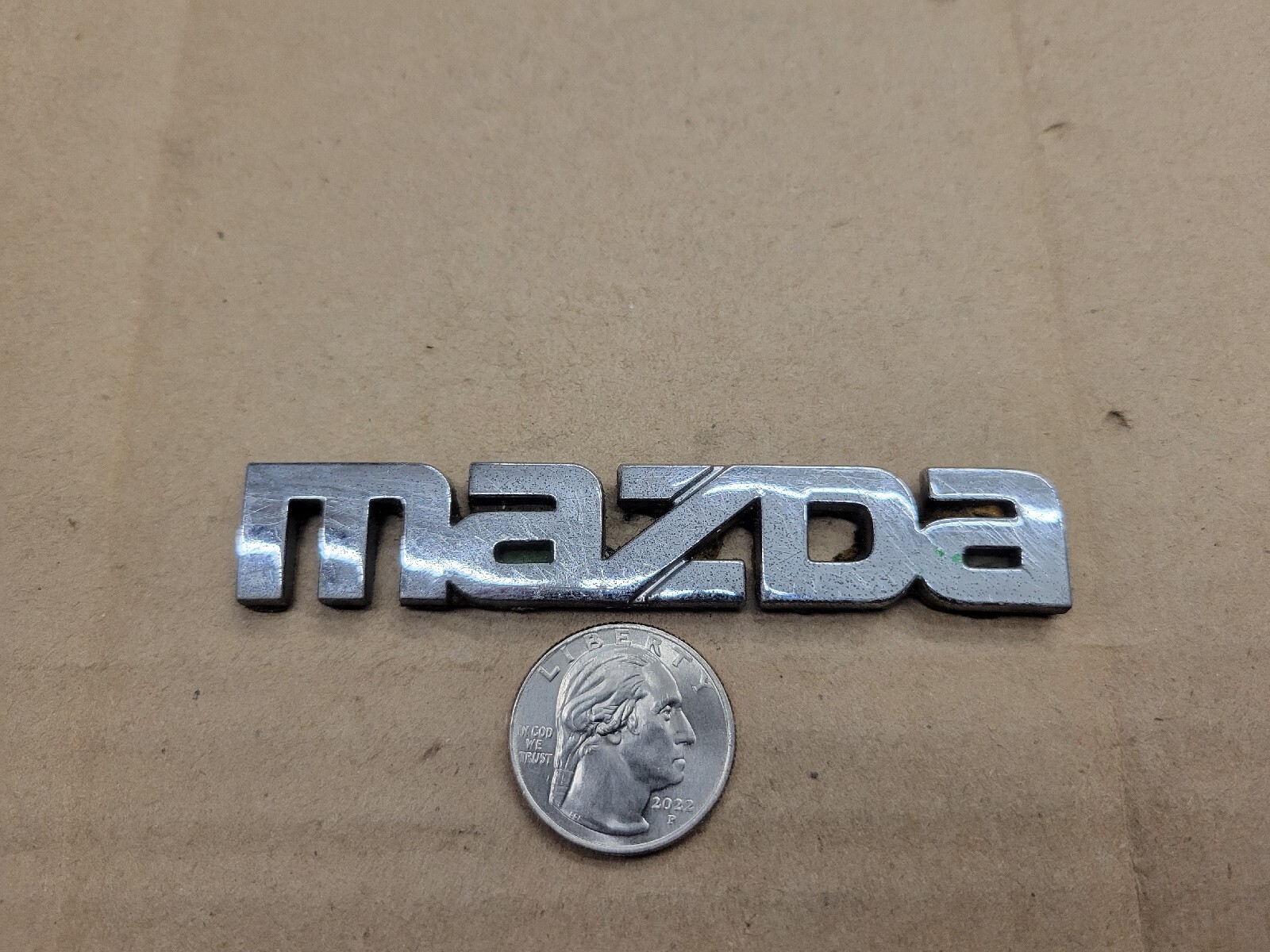 Mazda OEM Chrome Plastic 3 5/8" Emblem Badge Logo Name Plate Nameplate ...