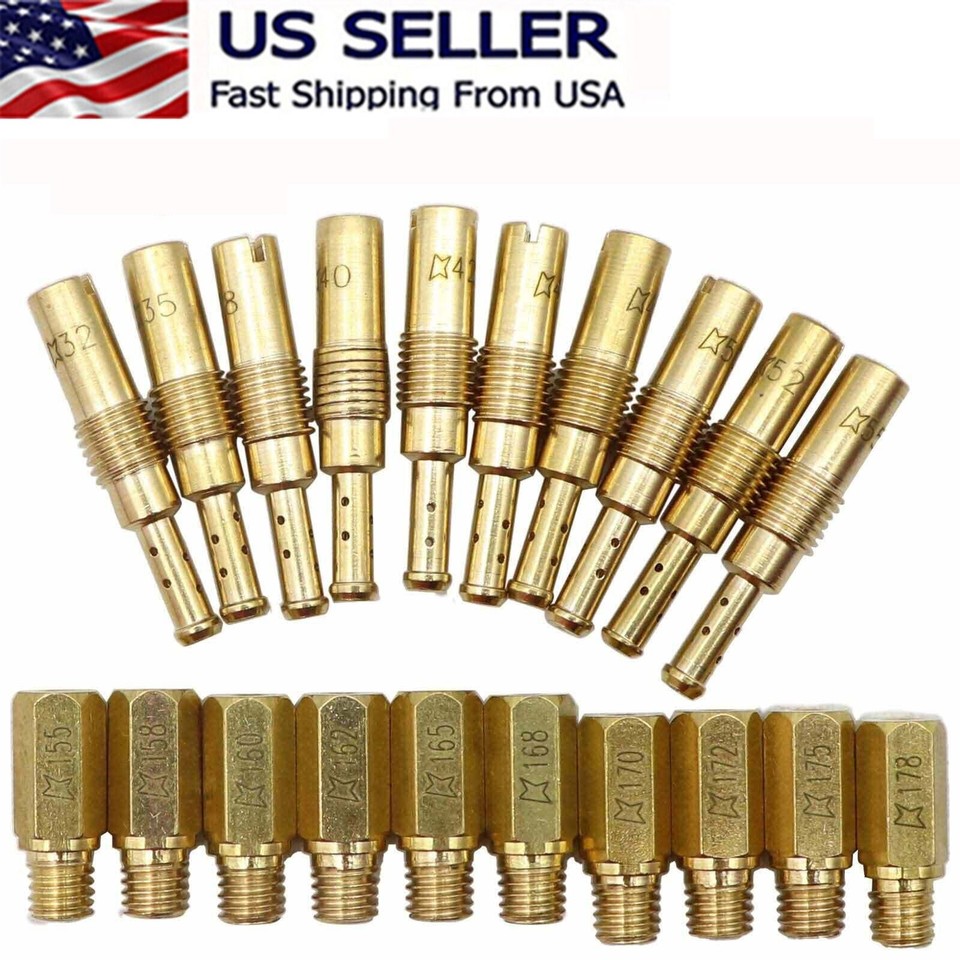 10Pcs Carburetor Main JETS kit & 10Pcs Slow Pilot Jet for PWK Keihin ...