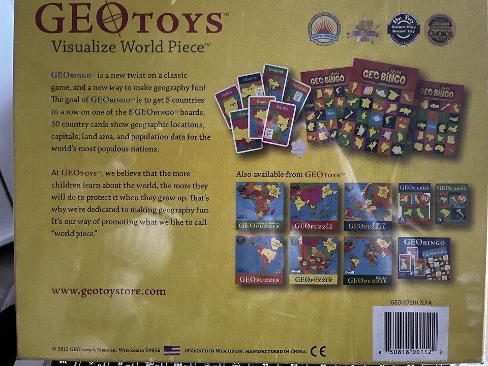 GeoBingo World — Geography Bingo /50 countries /Maps - New + FREE ...