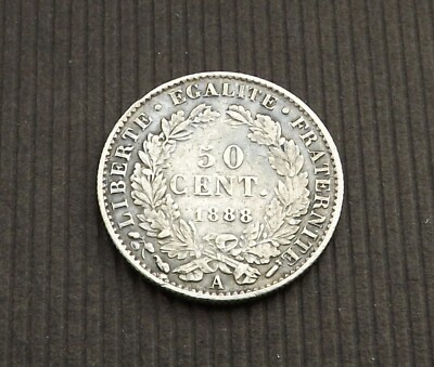 France 1888-A 50 Centimes Silver VF CA143 | eBay