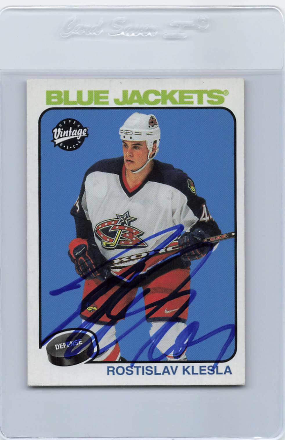 2001/02 UD Vintage #75 Rostislav Klesla Blue Jackets Signed Auto *G1192 | eBay