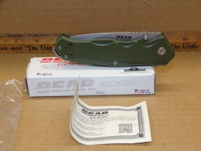 Bear & Sons Bear Edge Sideliner Pocketknife # 61102 ~ OD Green G10 ...