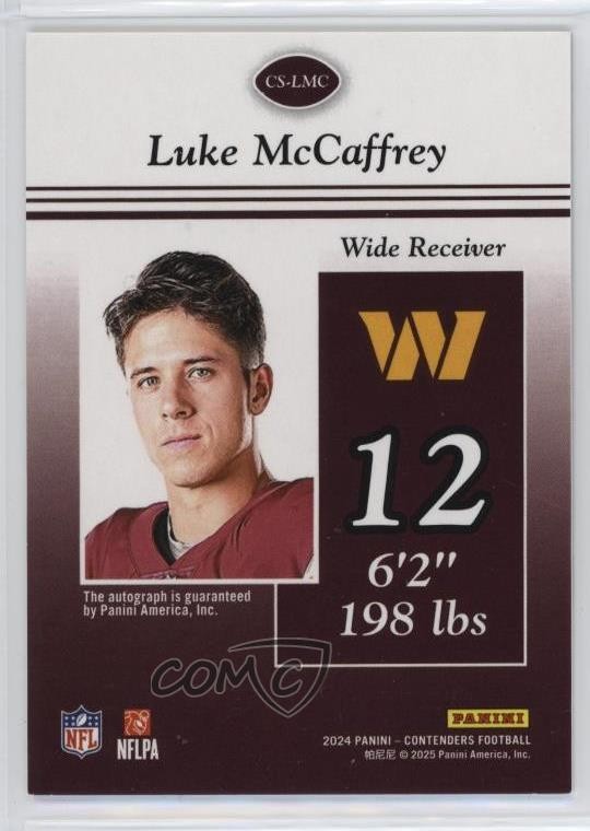 2024 Panini Contenders 1999 Speed Red /100 Luke McCaffrey #CS-LMC ...