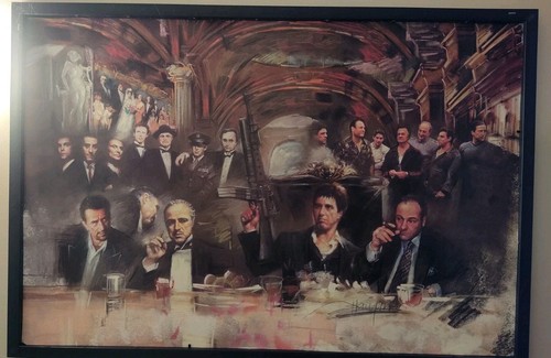 Mafia Collage Last Supper Framed Rare Print Scarface Godfather Mafia ...