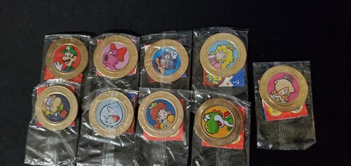 2020 Wonderball Super Mario Metal Coin Lot 9 Coins Peach Luigi Boo ...