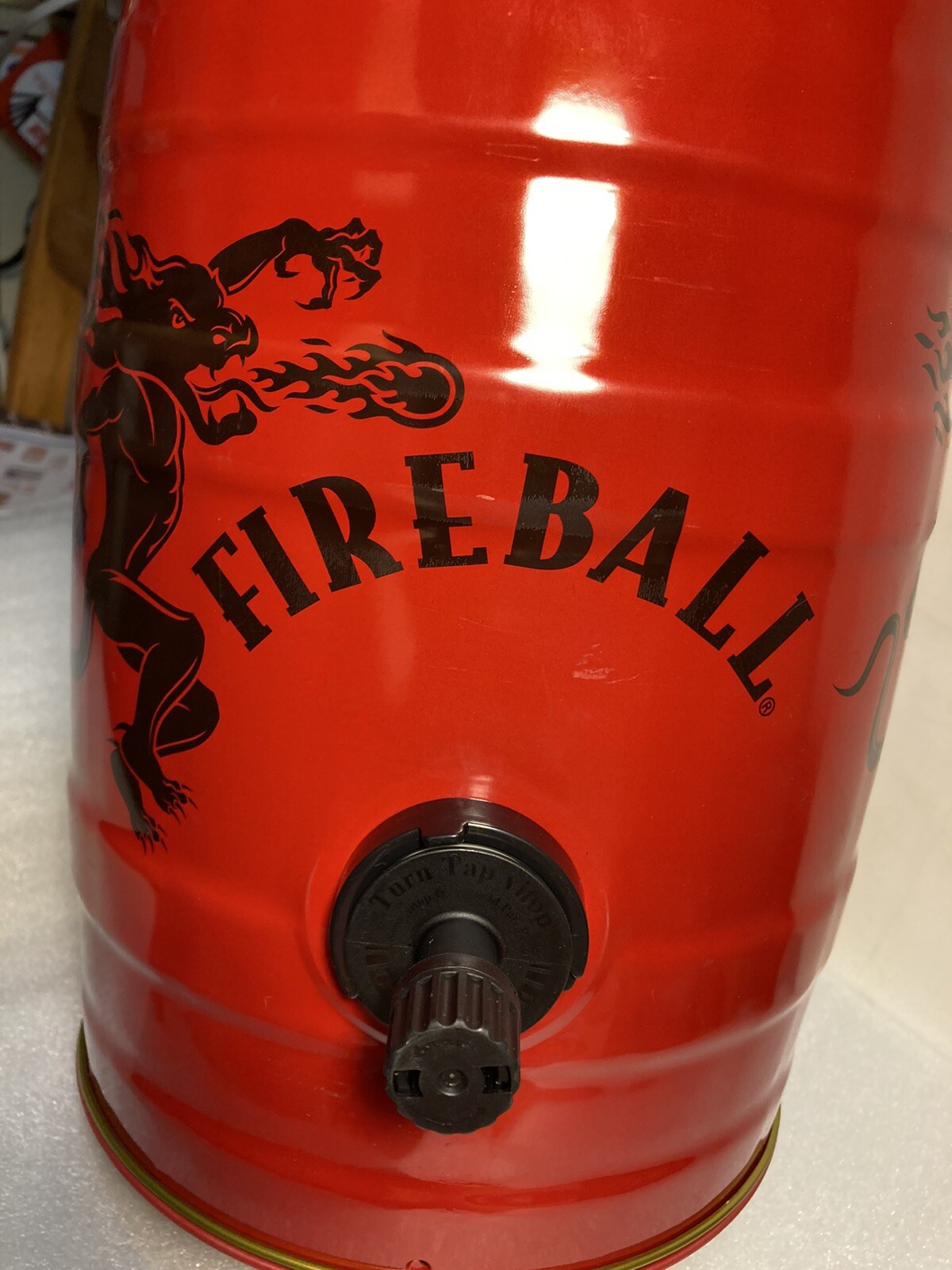 FIREBALL CINNAMON WHISKEY MINI PARTY KEG TASTES LIKE HEAVEN... BURNS ...
