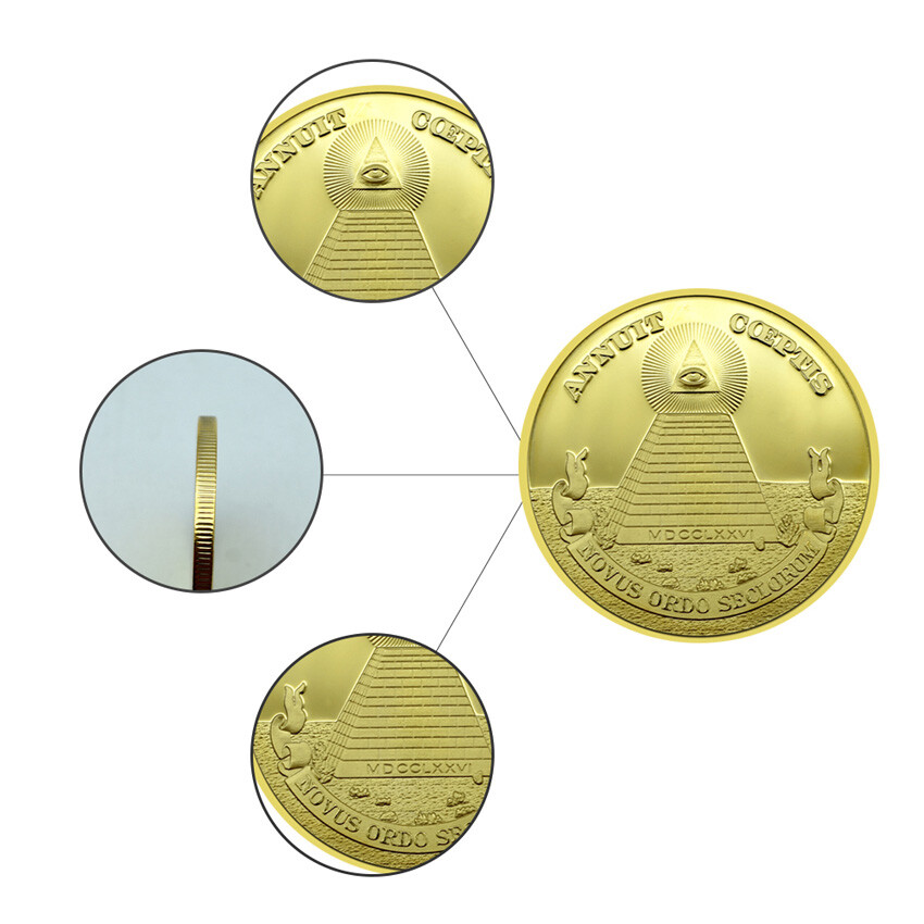 10PCS Masonic Coin Plated Gold Souvenir Freemason Collection Gift Badge ...