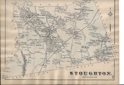 1876 Map of Stoughton, MA., Map from the Norfolk County Atlas of 1876 ...