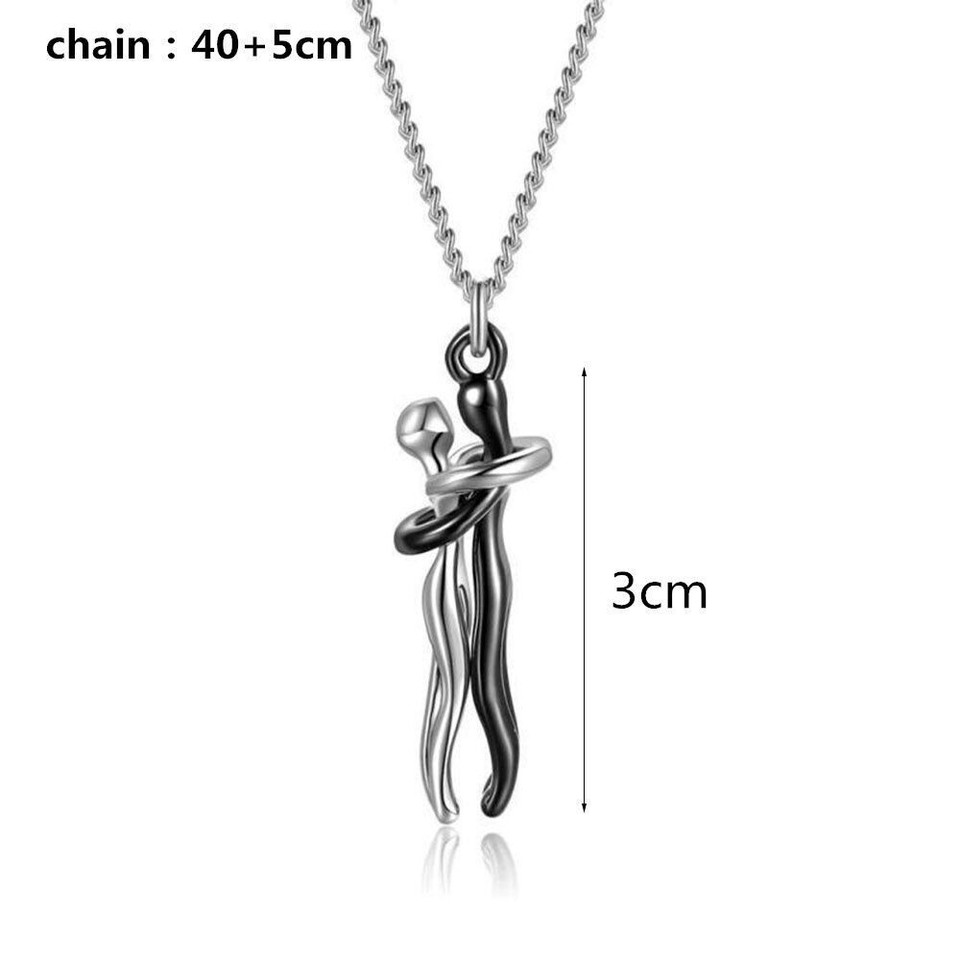 Love Pendant Necklace Women Jewellery Gift Couple Hug Kissing Chain ...