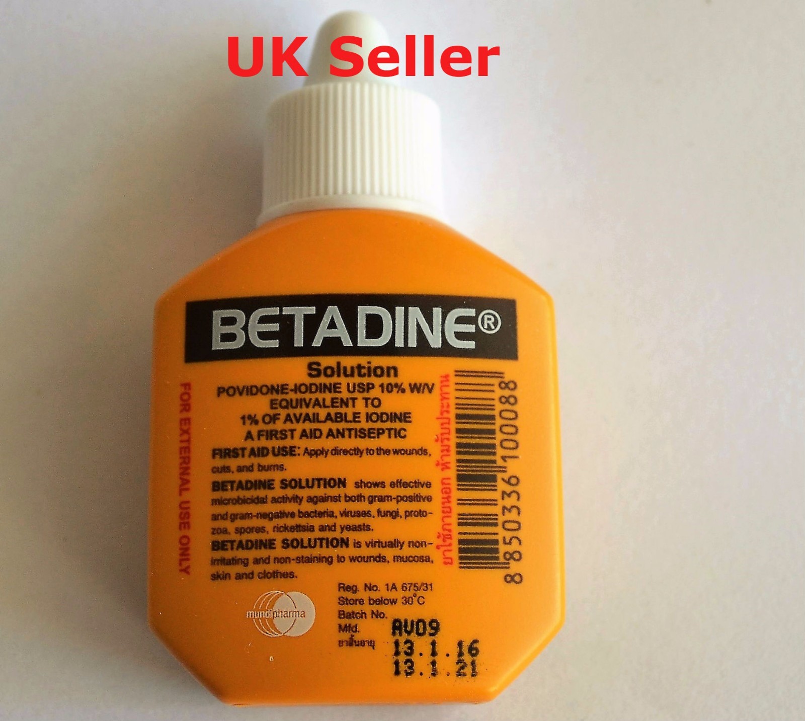 Betadine Antiseptic Povidone Iodine Solution 15 ml for First Aid Kit ...