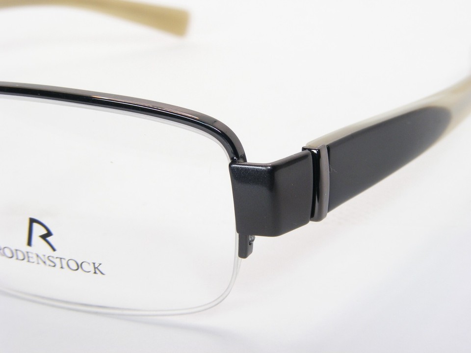 RODENSTOCK R 4643 A GUNMETAL /BLACK /HORN EYEGLASSES GLASSES FRAME 53 ...