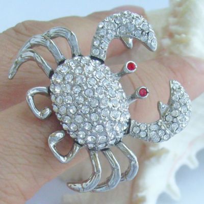 Unique Animal Cocktail Crab Ring Clear Austrian Crystal CR190C1 | eBay