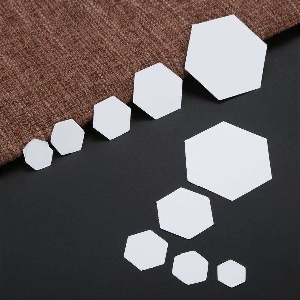 5 Size Hexagon Paper Piece Templates 100Pcs fits For Garment Fabric ...