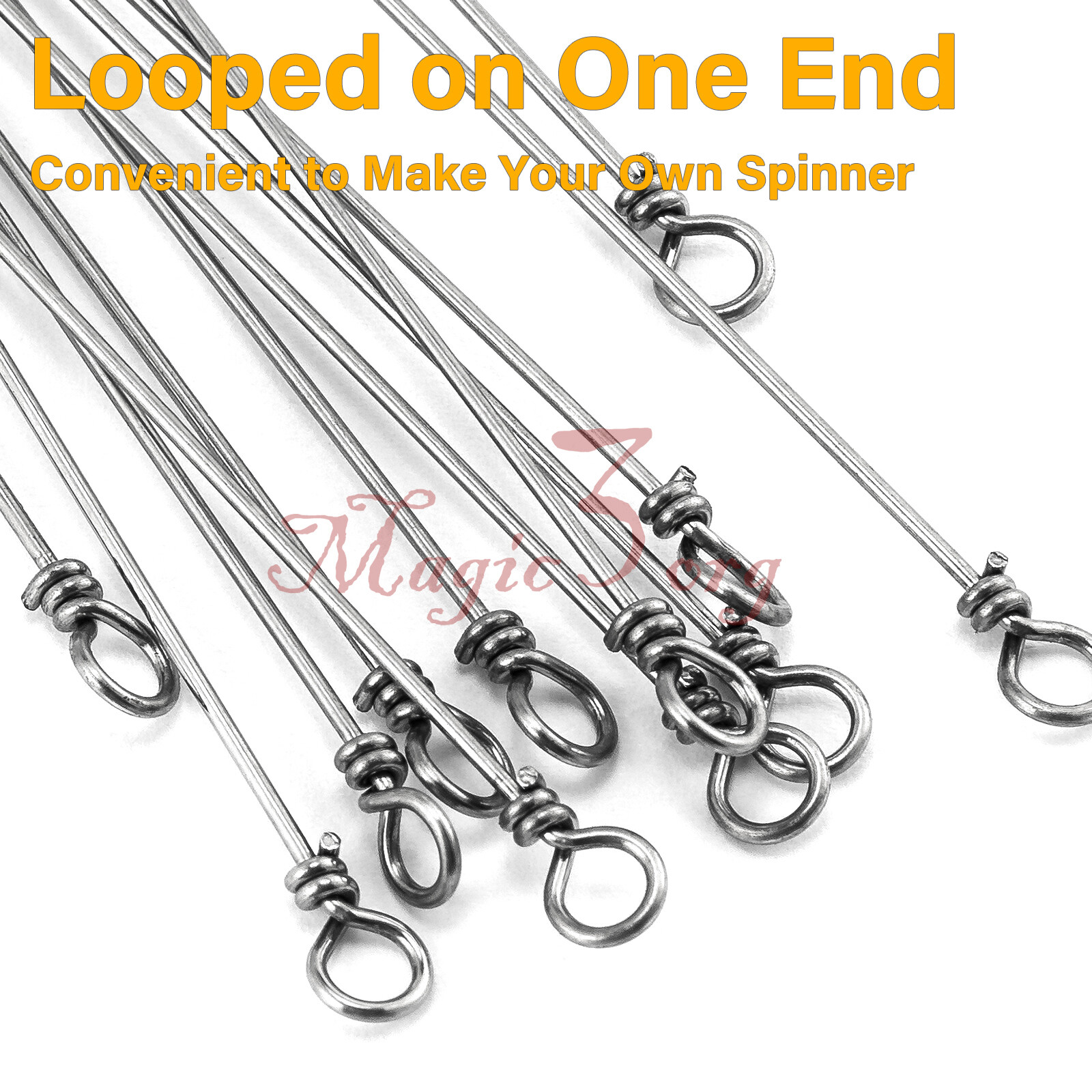 30/100pcs Spinner Shaft Stainless Steel Looped Wire Lure Making ...