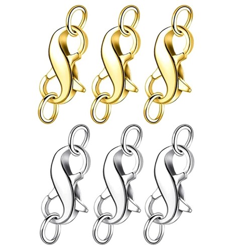 3pc Lobster Clasp Lock Double Open Figure Eight DIY Jewelry Finding ...
