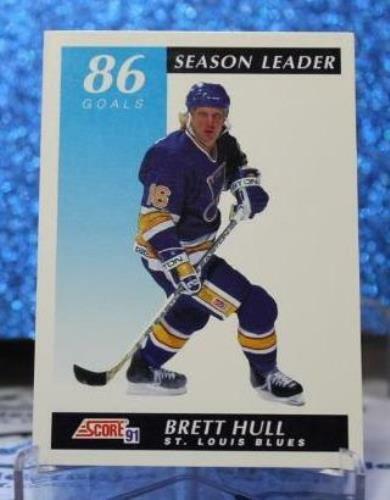 BRETT HULL # 404 USA SCORE 1991-92 ST. LOUIS BLUES NHL HOCKEY TRADING ...