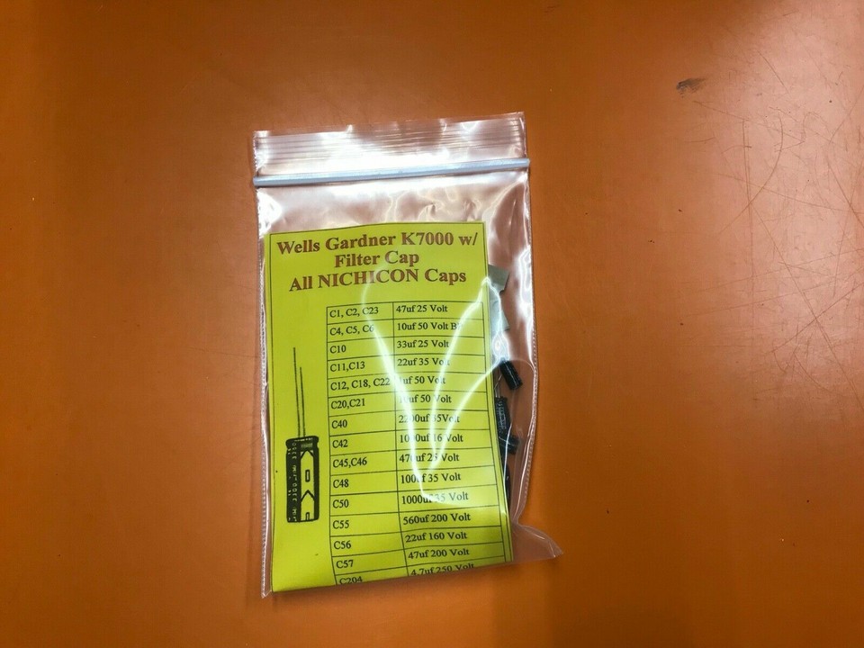 Wells Gardner K7000 Cap Kit including FILTER CAP - All NICHICON Caps ...