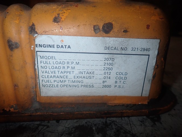 Case 207D Diesel Engine Valve Cover A36815 Backhoe 580C Skid Steer 1835 ...