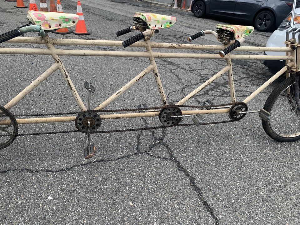 QUAD TRIPLET TANDEM BICYCLE SUPER RARE 1950 Skip Tooth RARE QUAD BIKE ...