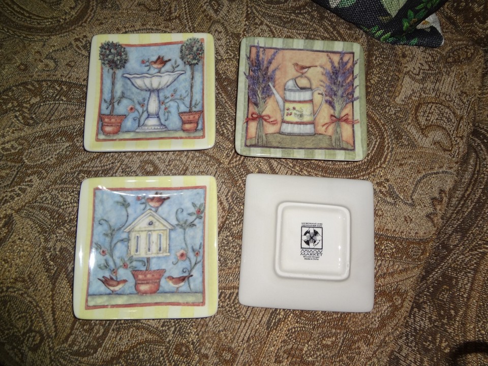 Susan Wingert 4 mini plates, Vintage Primitive | eBay