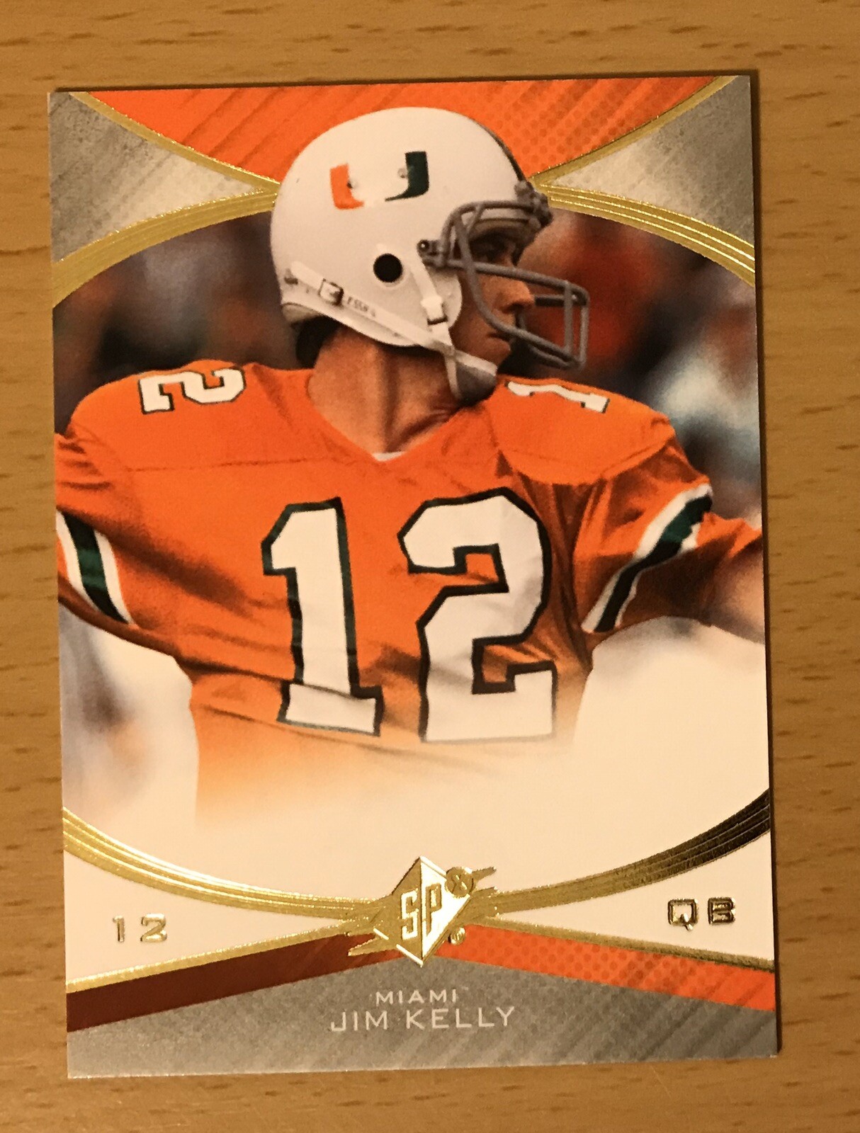 2013 UPPER DECK SPX FOOTBALL JIM KELLY MIAMI HURRICANES THE U BUFFALO ...
