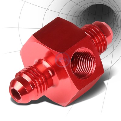 4AN AN4 MALE UNION 1/8" NPT PRESSURE PORT RED ALUMINUM FINISH FITTING ...