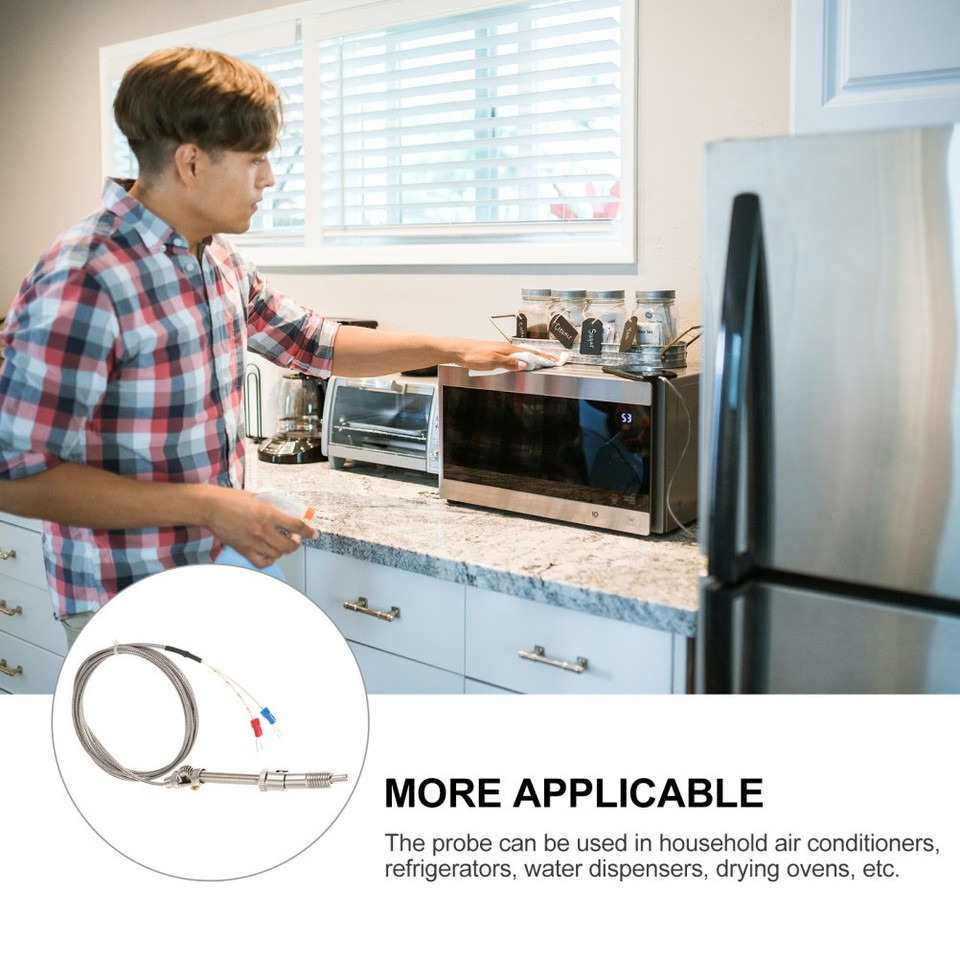 Temperature Sensor Cable Stainless Probe Terminal Adapter Temperature ...