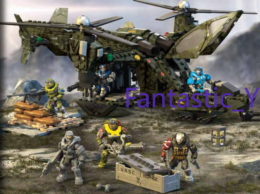 Mega Bloks Halo UNSC Falcon Sweep Building Blocks HDP62 with Figures ...
