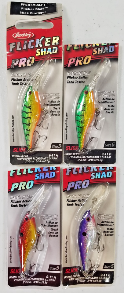 Berkley Fishing Lures Flicker Minnow 9,11 Flicker Shad Slick & Flash Lot of 10 | eBay