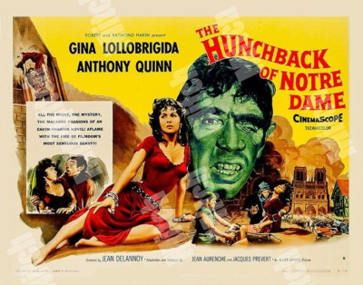 HUNCHBACK OF NOTRE DAME 1957 QUASIMODO GYPSY GIRL LOVE 11 x 14 LOBBY ...