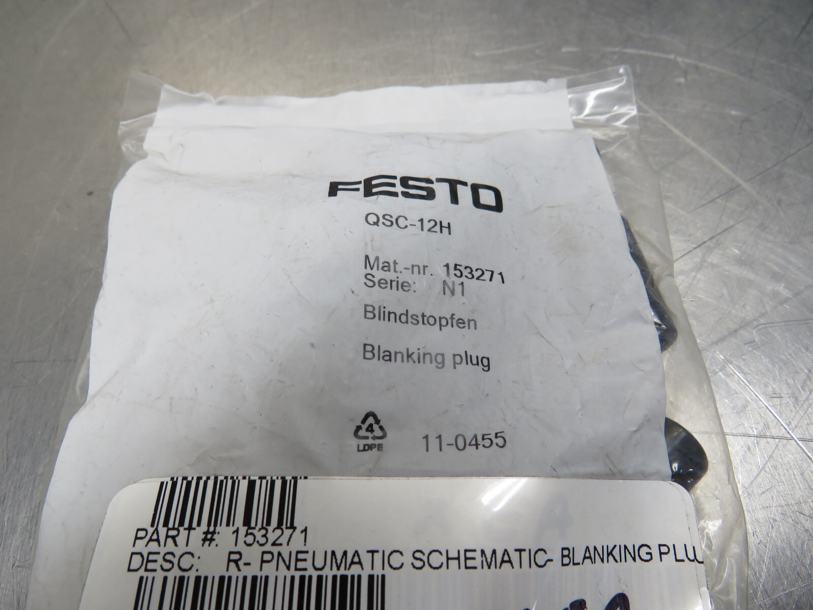 Festo QSC-12H Blanking Plug Pack of 10! | eBay