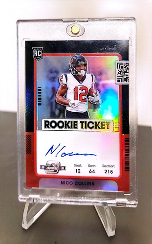 Nico Collins 2021 Contenders Optic Rookie Ticket Auto Red 12/99 Jersey ...