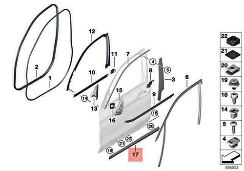 BMW X3 X4 M G01 G02 X3 18D TX11 MOULDING DOOR FRONT LEFT 51138499209 NO ...