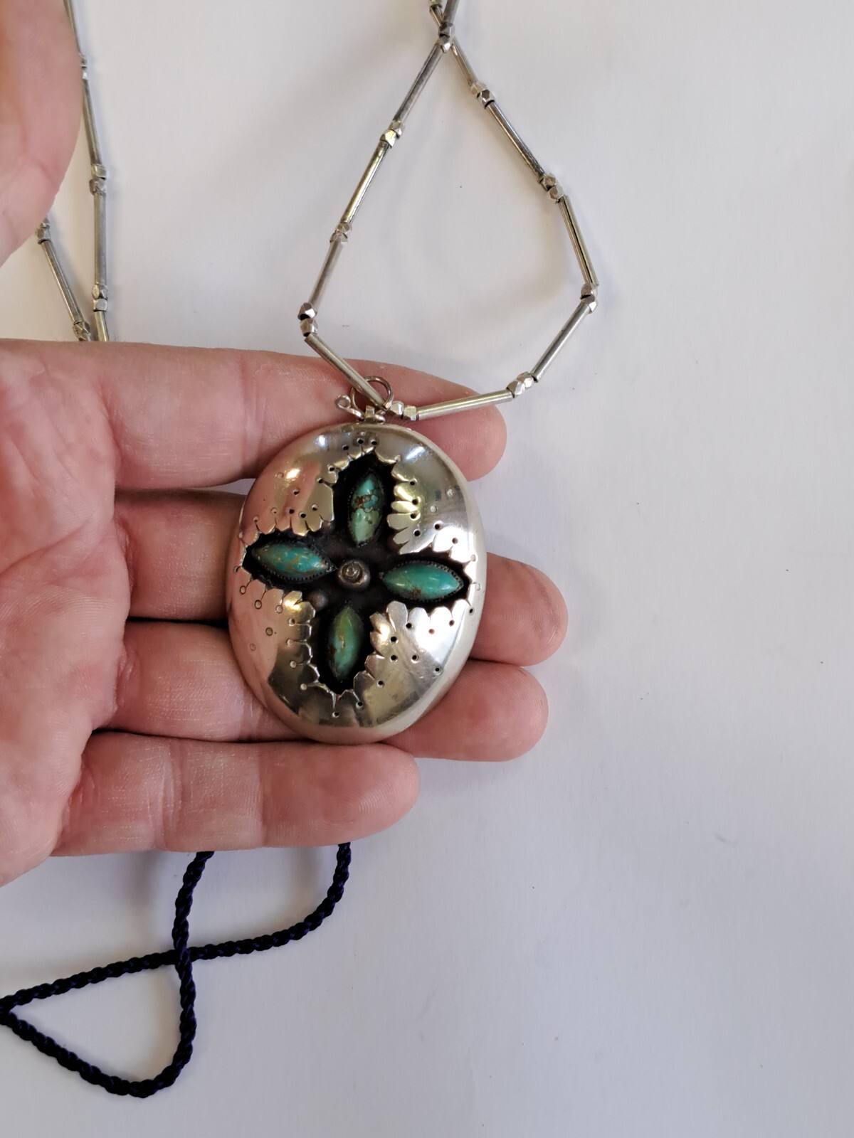 NATIVE AMERICAN NAVAJO SHADOW BOX TURQUOISE STERLING … - Gem