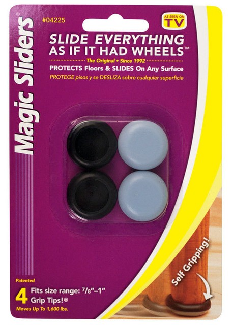 Magic Sliders 7/8 In. Round Grip Tip Furniture Glide (4-pack) 04225 - 1 ...