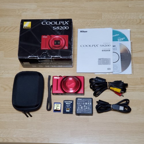Nikon COOLPIX 8200 Red Digital Camera 16.1MP w/Box FLASH does not work ...