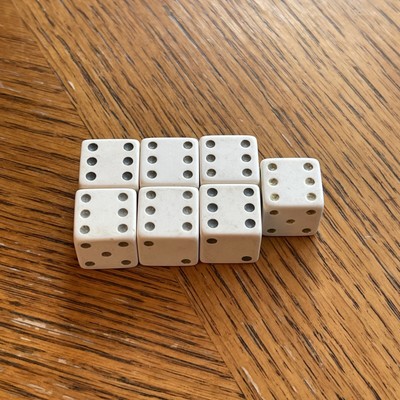 YAHTZEE Dice Game By Lowe Milton Bradley Replacement Dice (7) 1975 VTG ...
