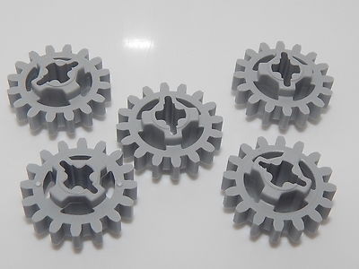 Lego Lot Of 5 Light Bluish Gray Technic, Gear 16 Tooth (New Style ...