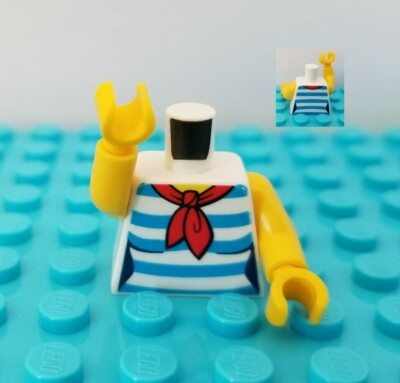 LEGO Minifigure Sailing Girl Torso Woman Female Body Navy Blue Stripe ...