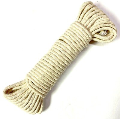 100% Cotton Twisted Rope White 39 Ft. all-purpose soft and strong rope ...