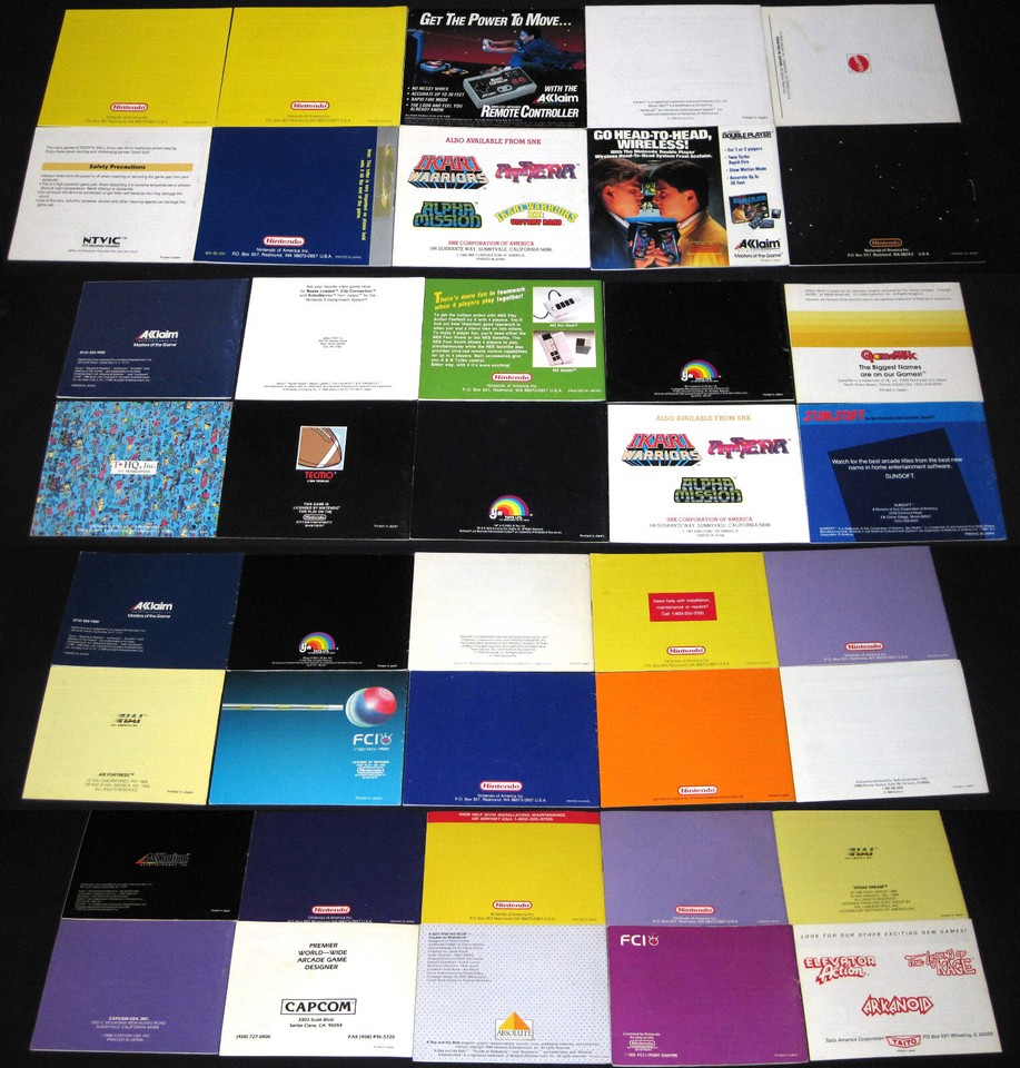 Authentic Nintendo NES Manuals - Very Good - You Choose, No Writing ...