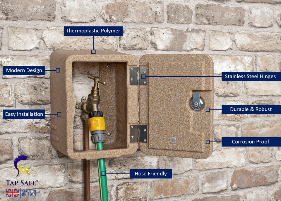 Tap Safe - Protective Lockable Outside Tap Cover Sandstone | eBay UK