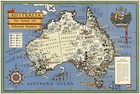 Decorative Pictorial Map of Australia Wall Art Poster Print Vintage ...