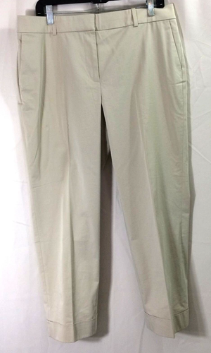 Ann Taylor Trousers Pants Ankle Cuffed Slash Pockets Beige Size 12 | eBay