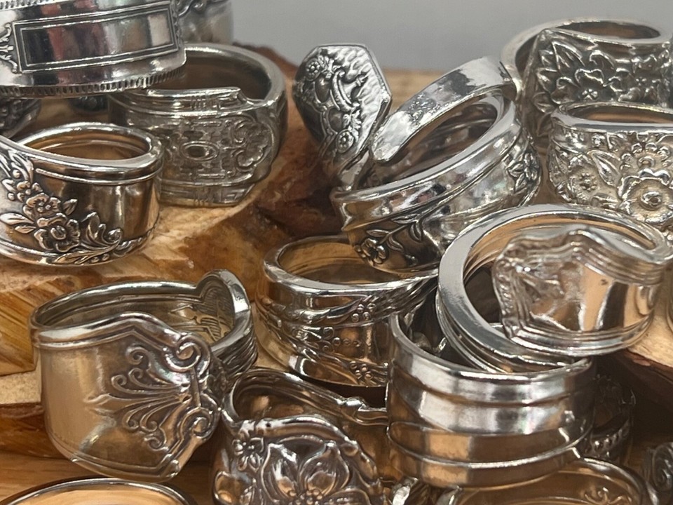 Spoon Rings, WHOLESALE, Lot Spoon rings, 15 pieces, Handmade Statement ...