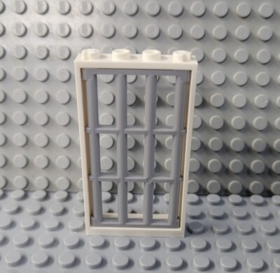 LEGO White 1x4x6 Window Frame with Jail Barred Cell Door | eBay