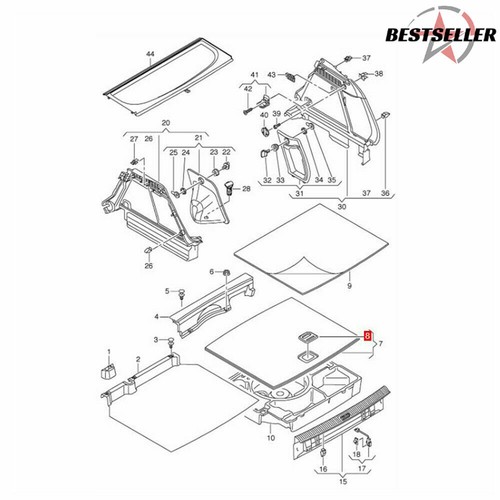 8K9861697 Black Trunk Liner Handle Upper Bezel for Audi A3 Q3 A5 A7 Q7 ...