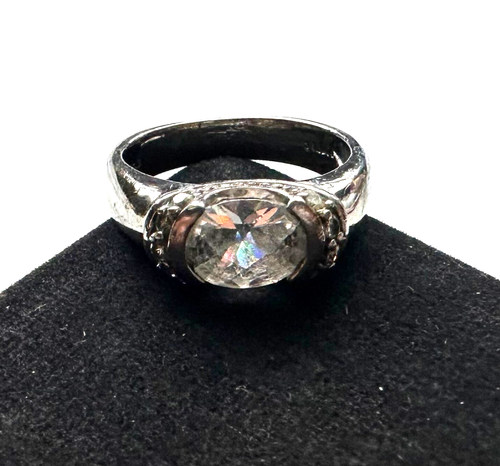 Vintage Bezel-Set Ring Size 7.5 MARKED FAS 925 STERLING SILVER Jewelry ...